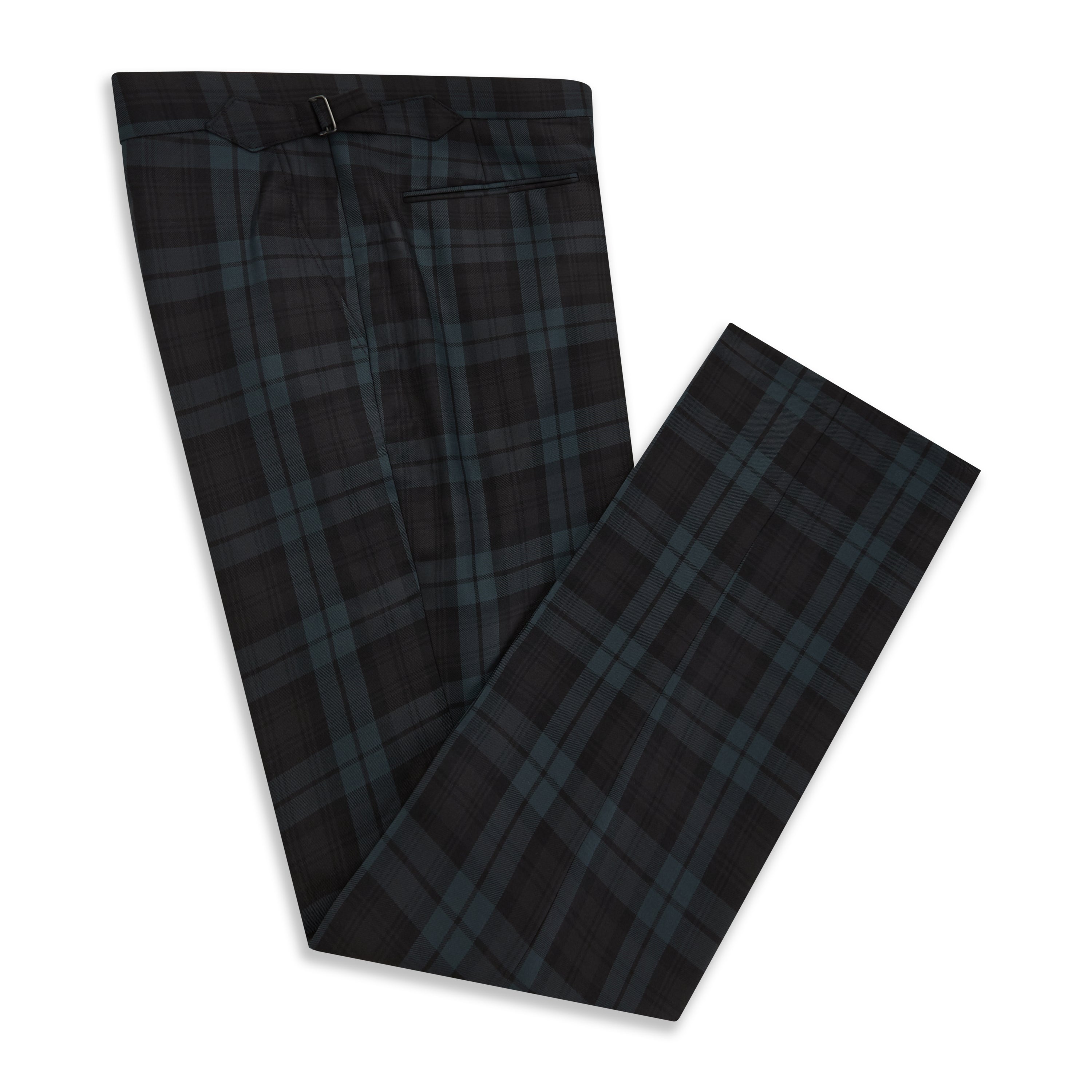 Ede & Ravenscroft | Barney Check Evening Trouser | Teal Black