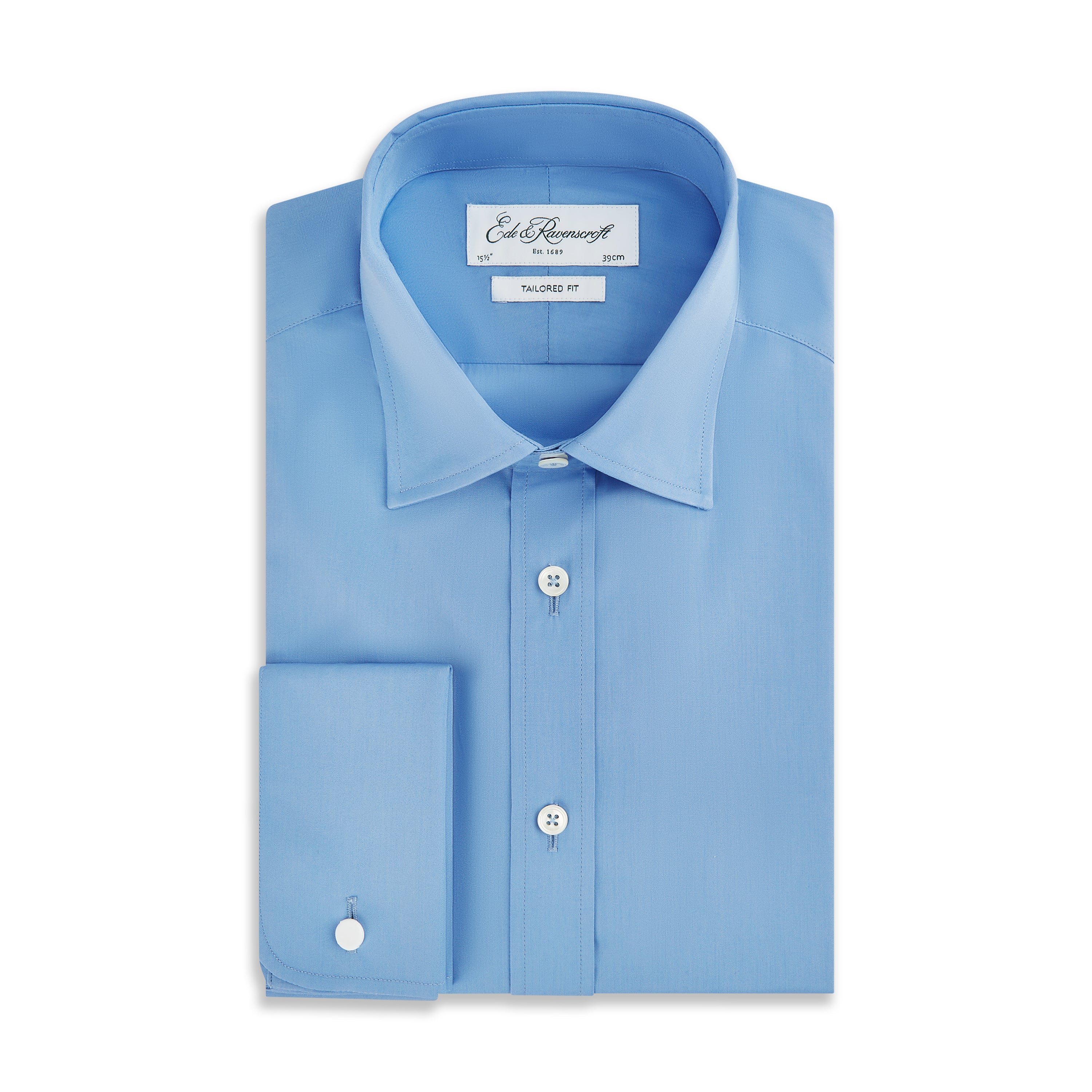 Ede & Ravenscroft | Andrew Poplin Shirt | Blue