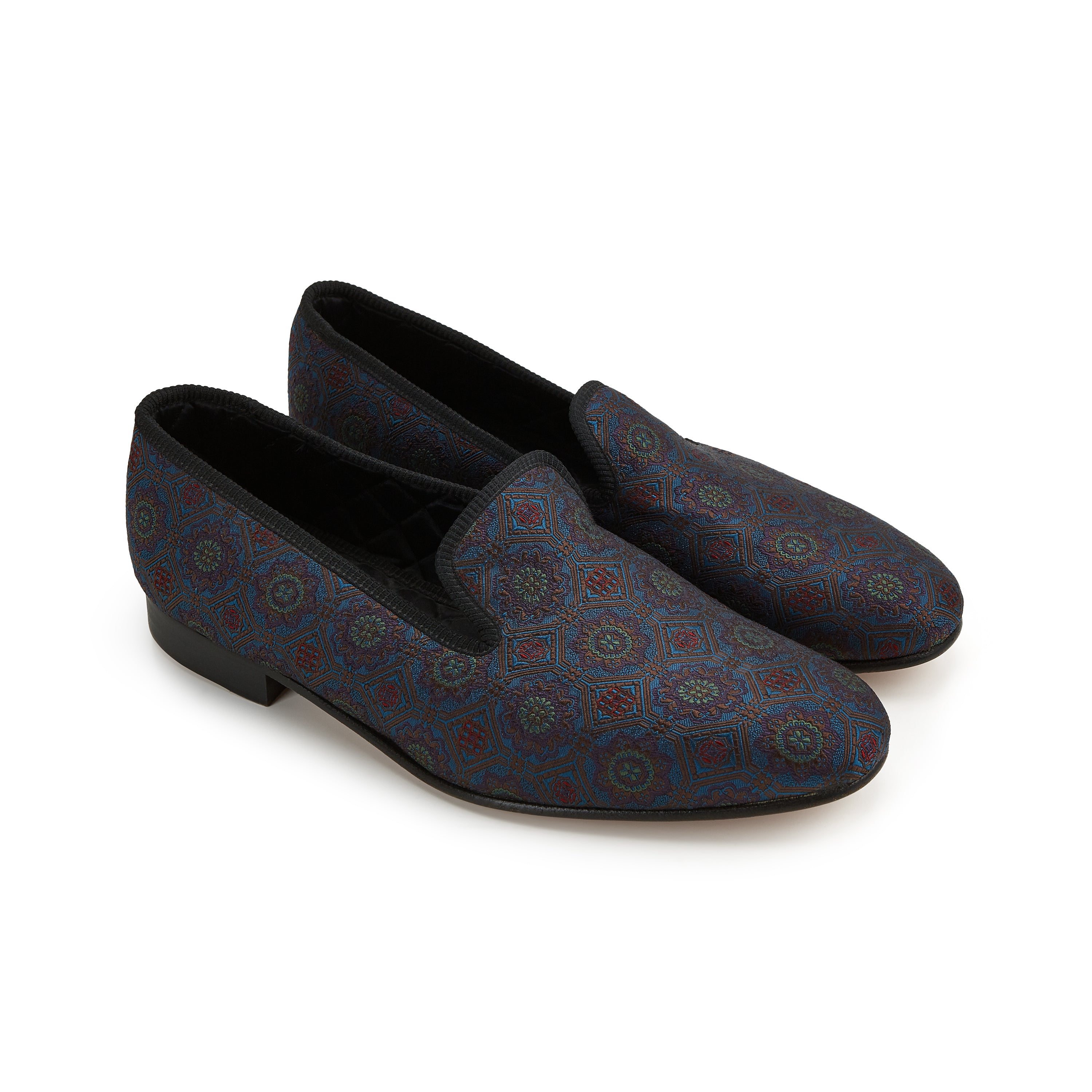 Ede & Ravenscroft | Knightsbridge Jacquard Slipper | Teal Purple