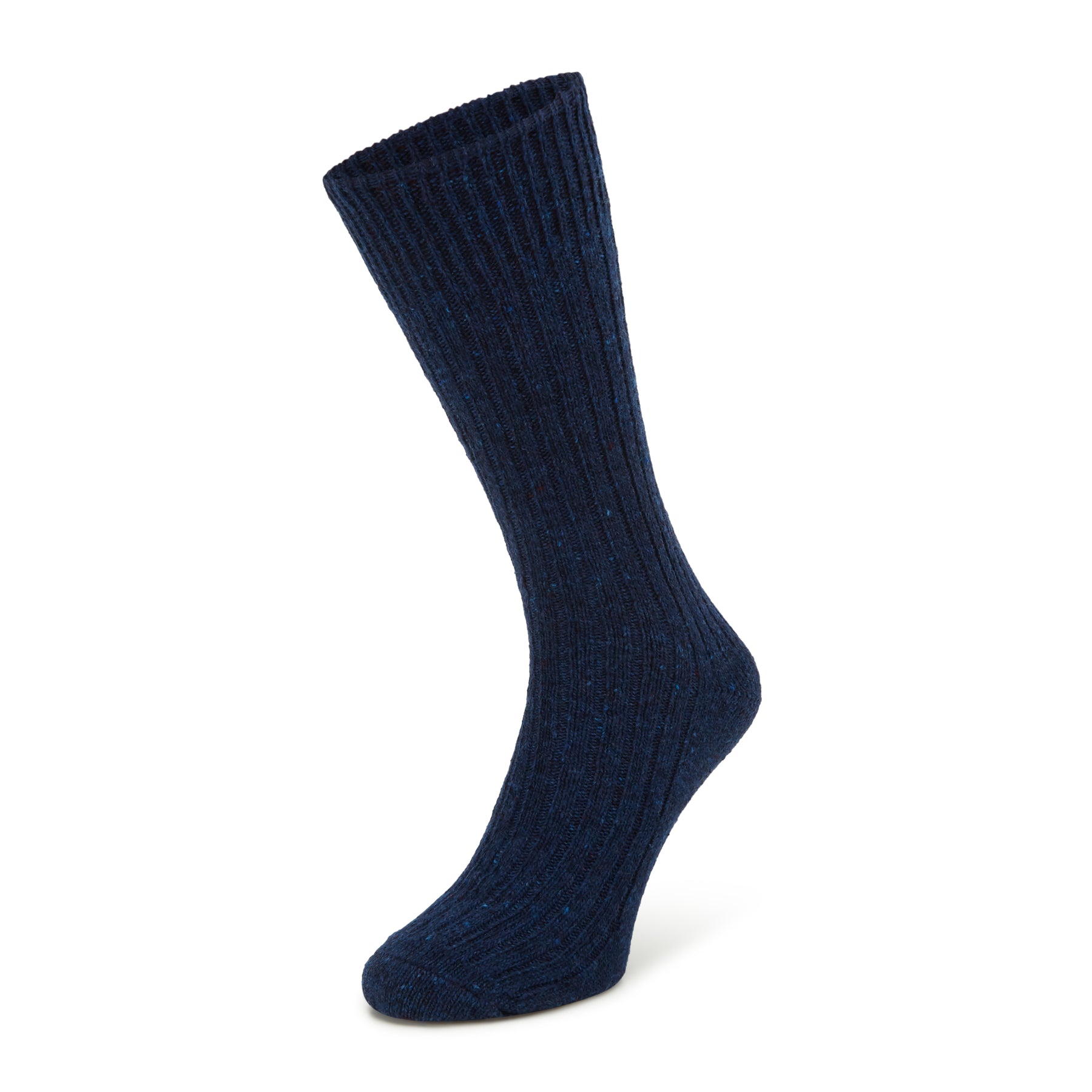 Ede & Ravenscroft | Shannon Irish Donegal Wool Socks | Navy