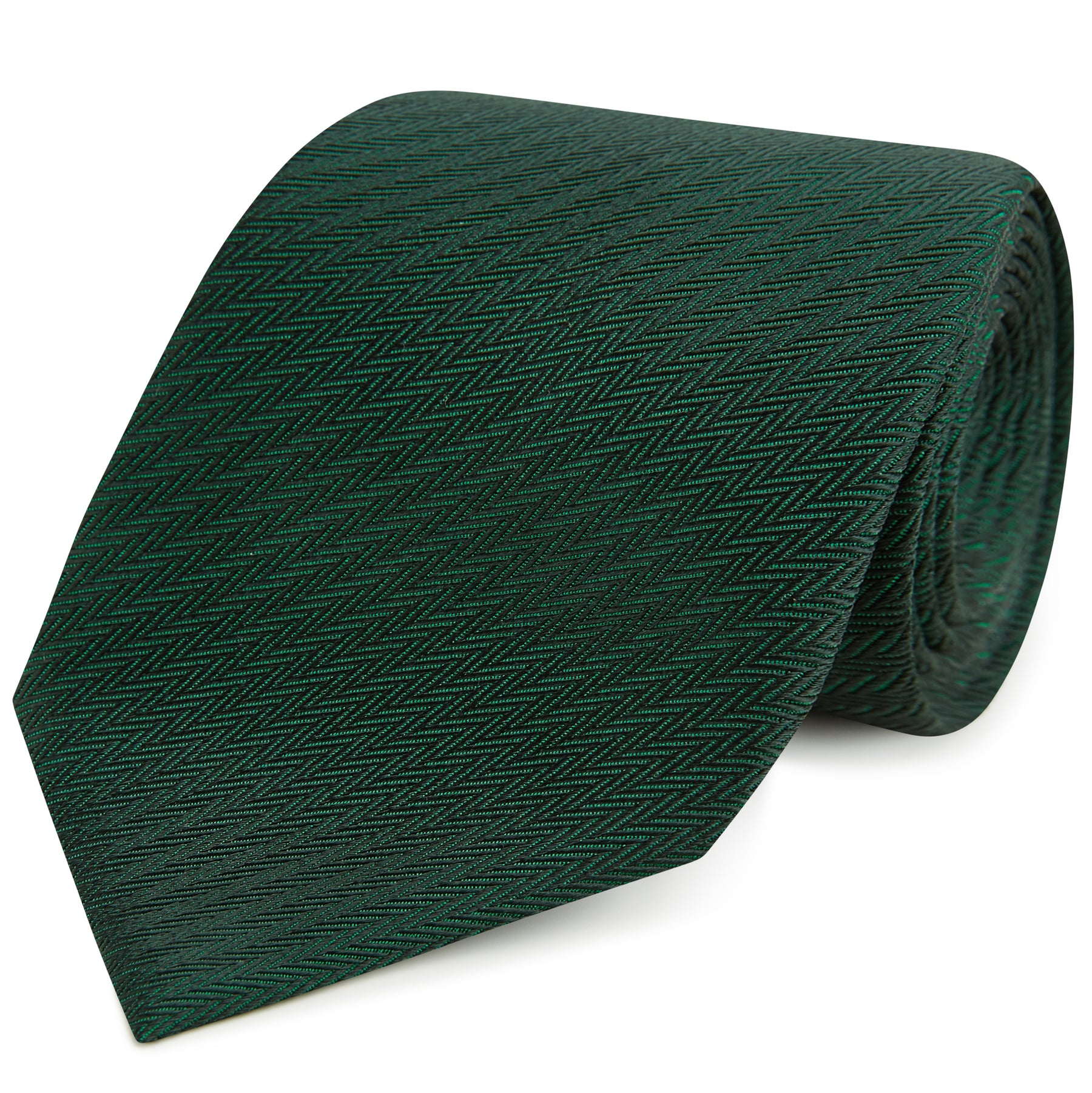 Ede & Ravenscroft | Micro Herringbone Woven Silk Tie | Green