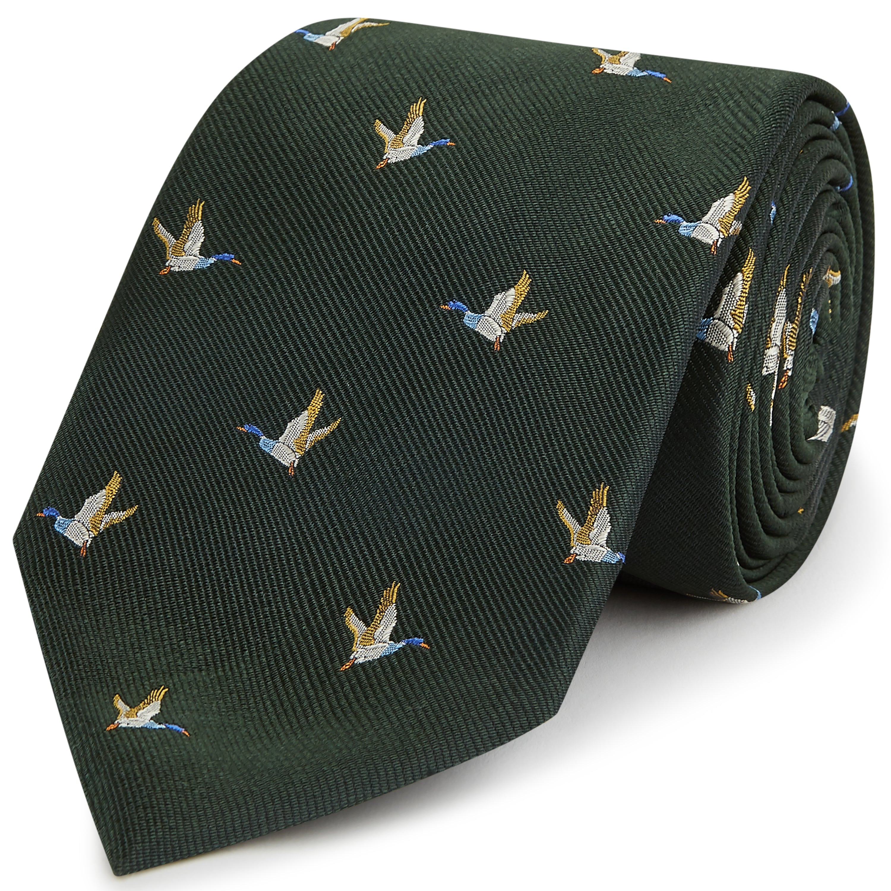 Ede & Ravenscroft | Flying Duck Woven Silk Tie | Green