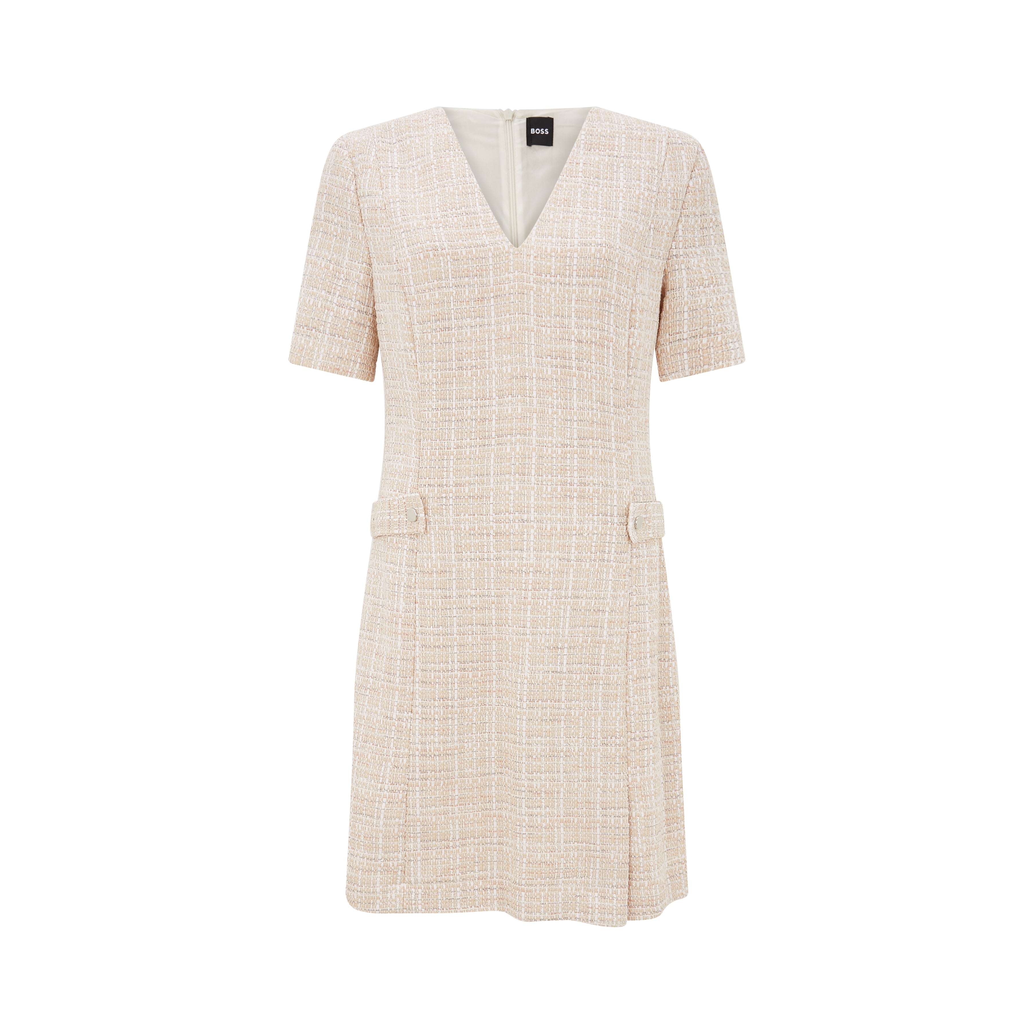 Ede & Ravenscroft | Boss Destena2 Melange Cotton Dress | Beige