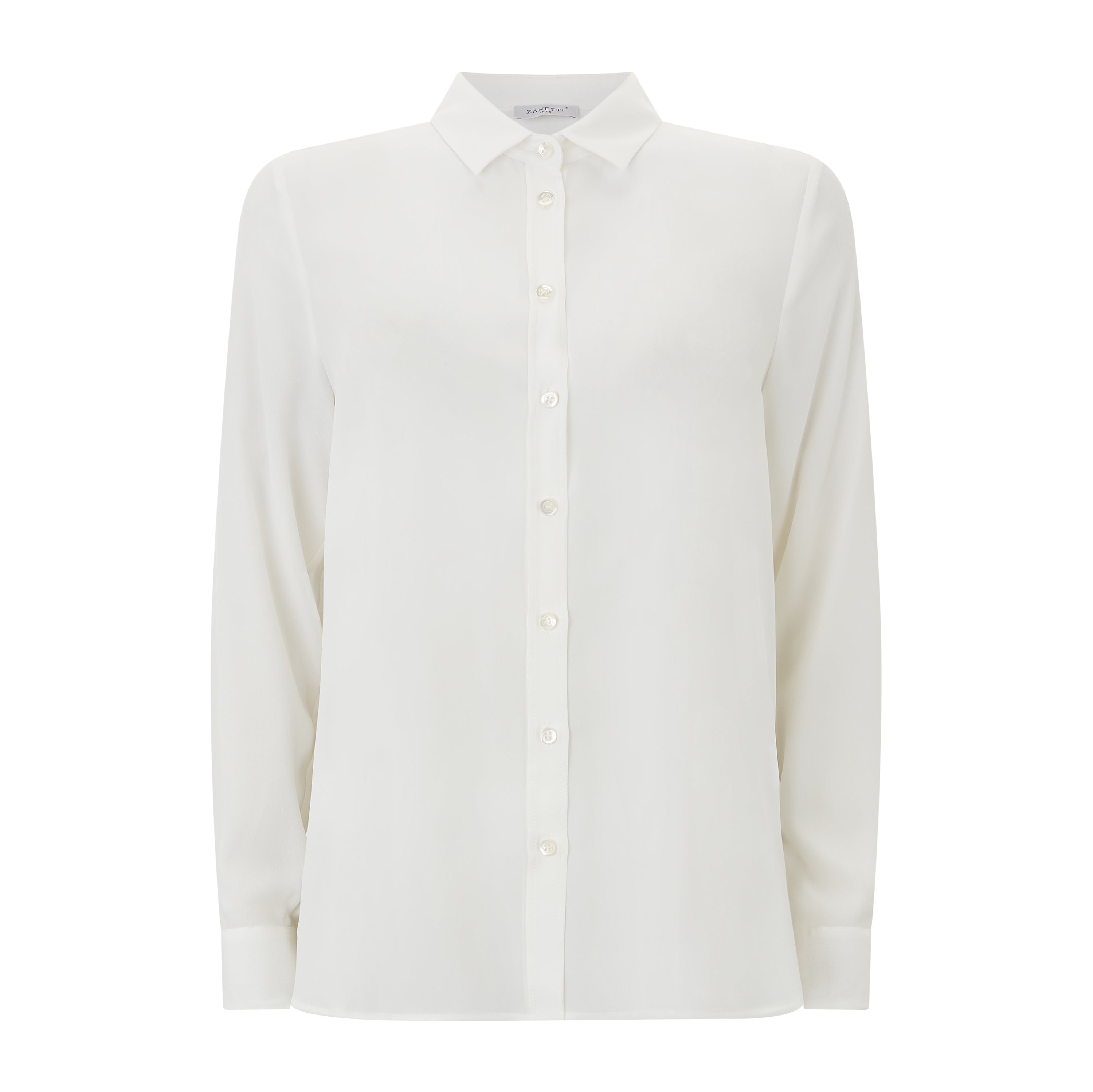 Ede & Ravenscroft | Zanetti Amy Silk Blend Crepe de Chine Shirt | Ivory