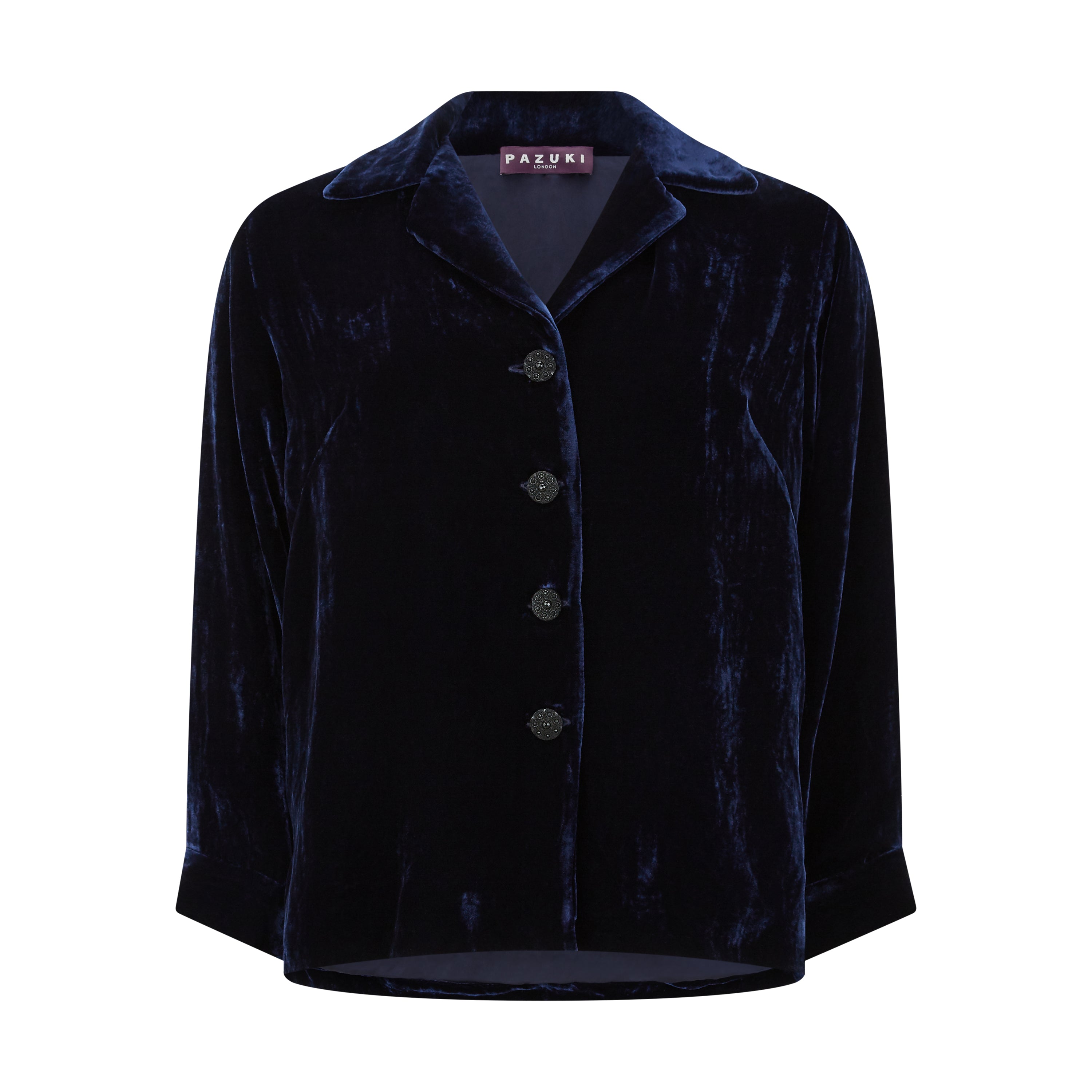 Ede & Ravenscroft | Pazuki Ellen Bracken Velvet Jacket | Navy