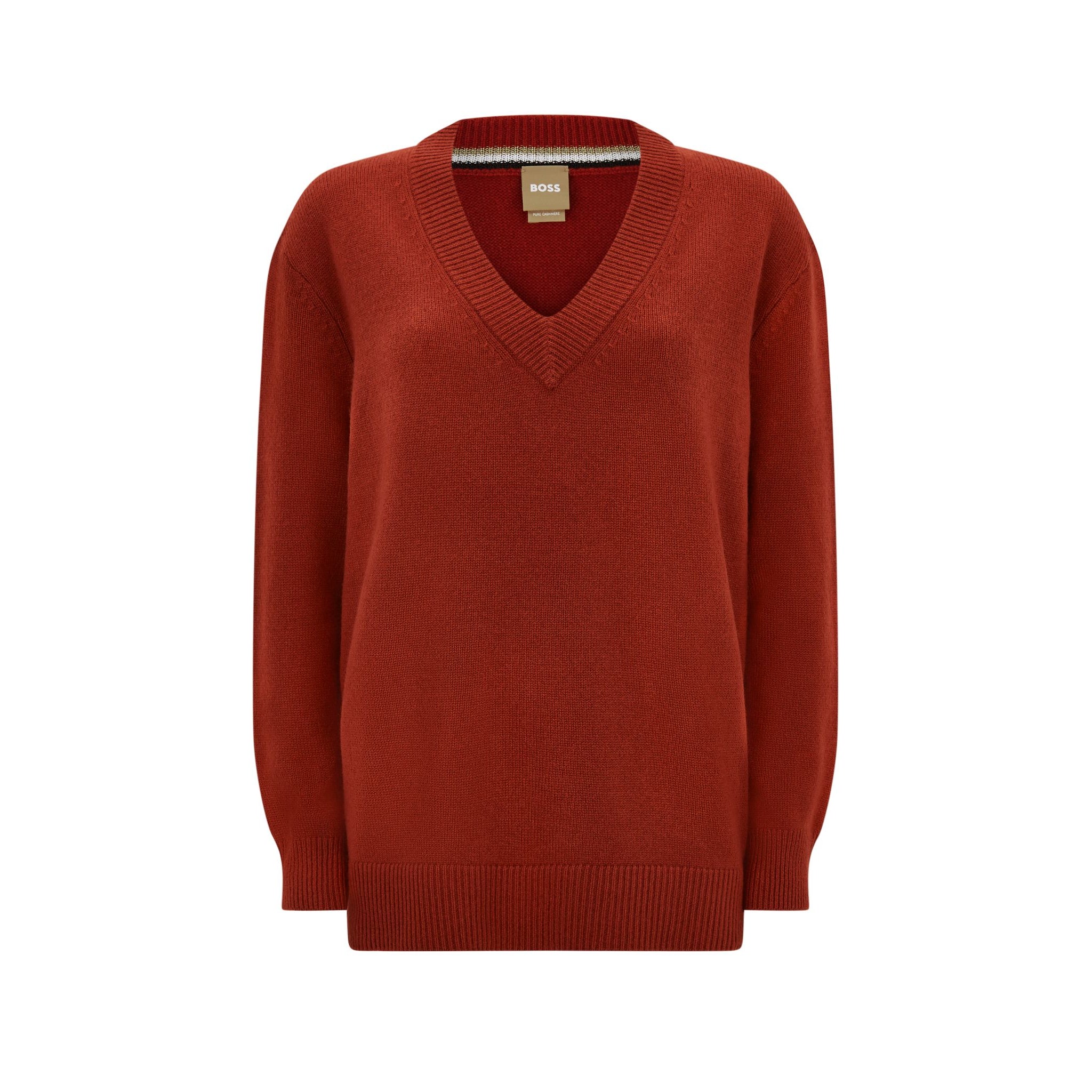 Ede & Ravenscroft | Boss Frynniesan V-neck Jumper | Red