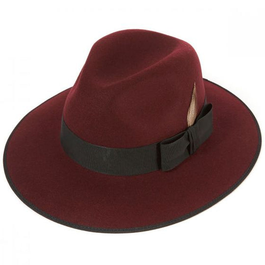 Ede & Ravenscroft | Madison Wool Felt Trilby Moss | Maroon