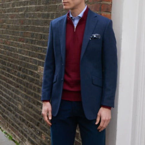 Ede & Ravenscroft | Gregory Tweed Wool and Silk Jacket | Navy