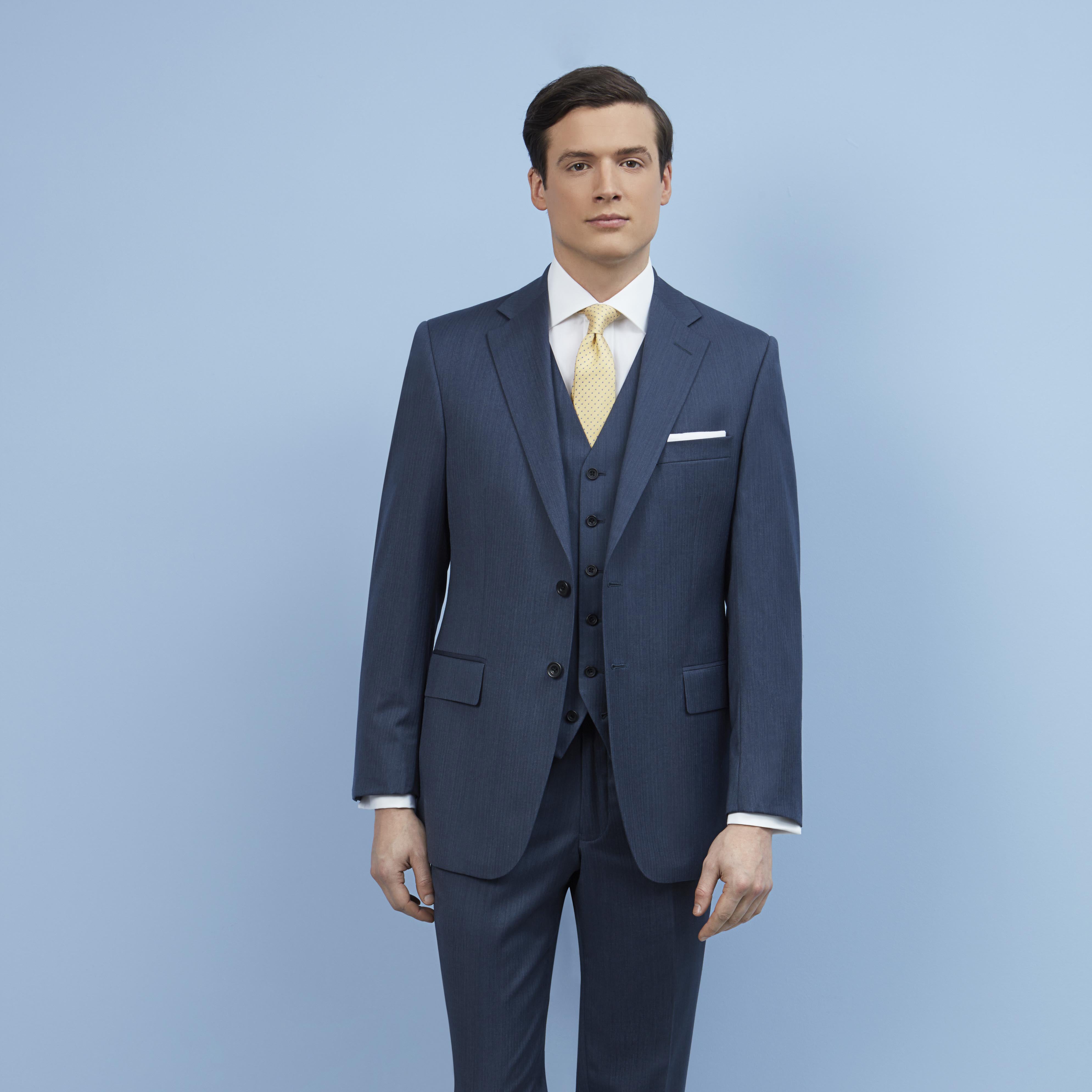 Ede & Ravenscroft | Cambridge Navy and White Chalk Stripe Suit