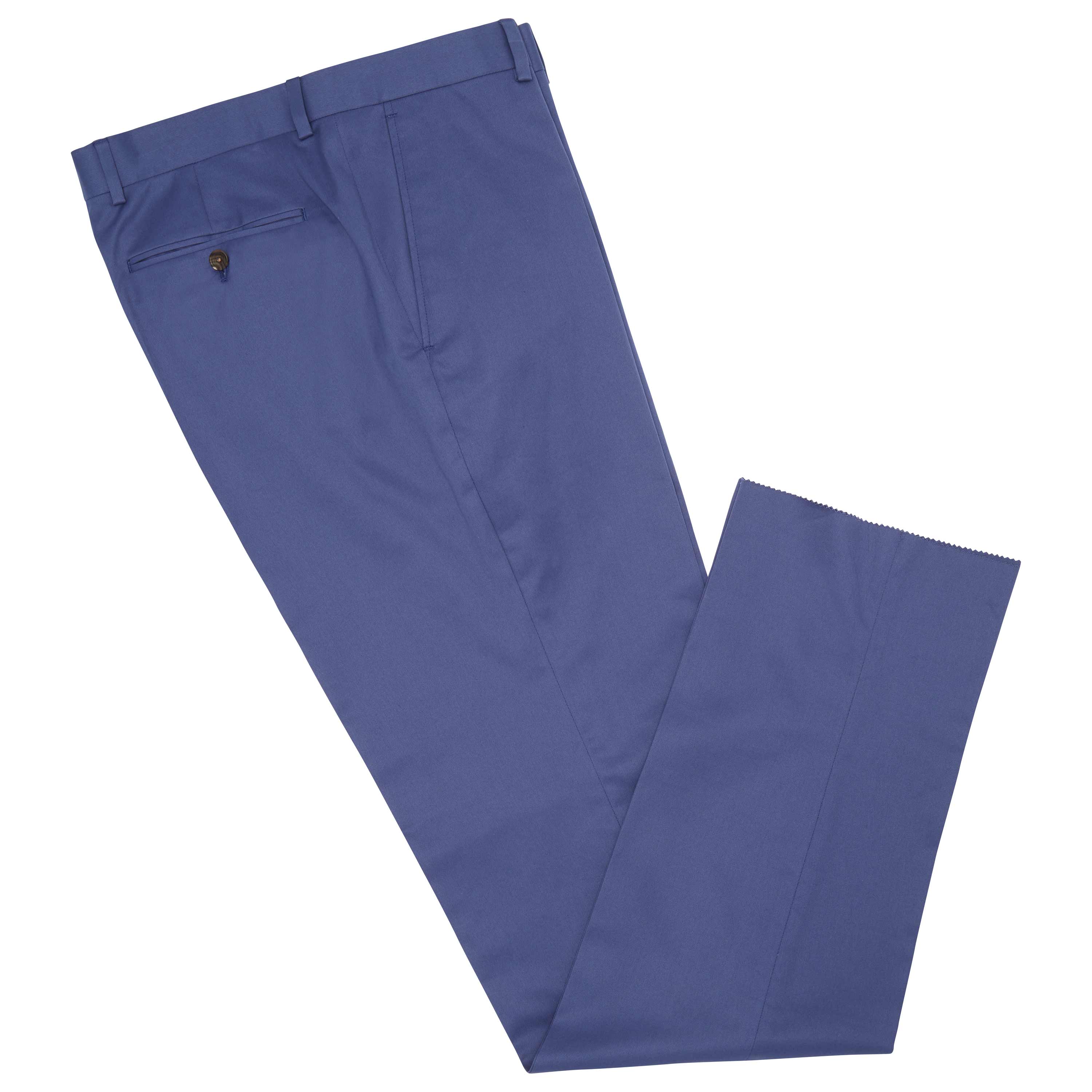 Ede & Ravenscroft | Barney Cotton Twill Trouser | Blue