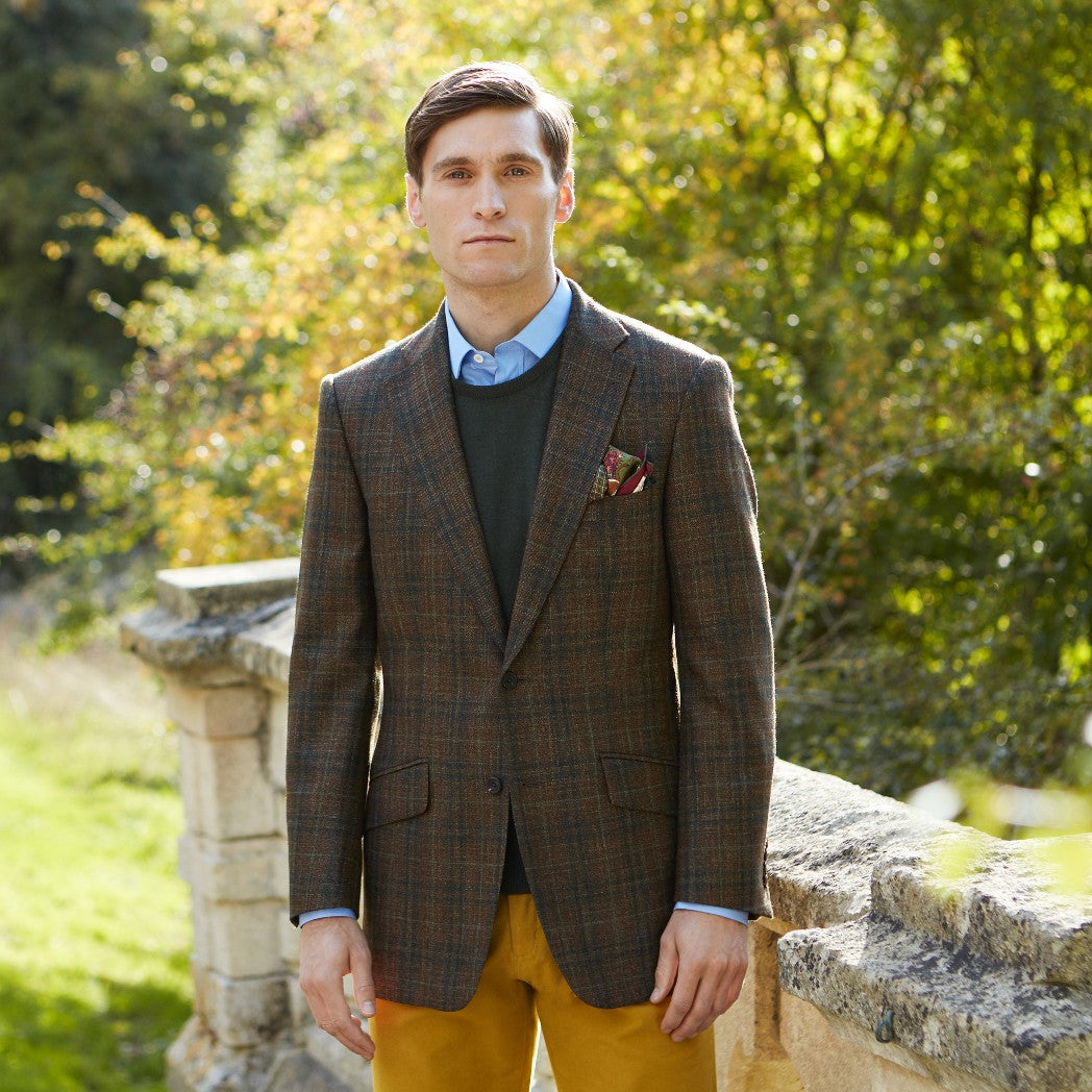 Ede & Ravenscroft | William Check Tweed Wool Silk Cashmere Jacket ...