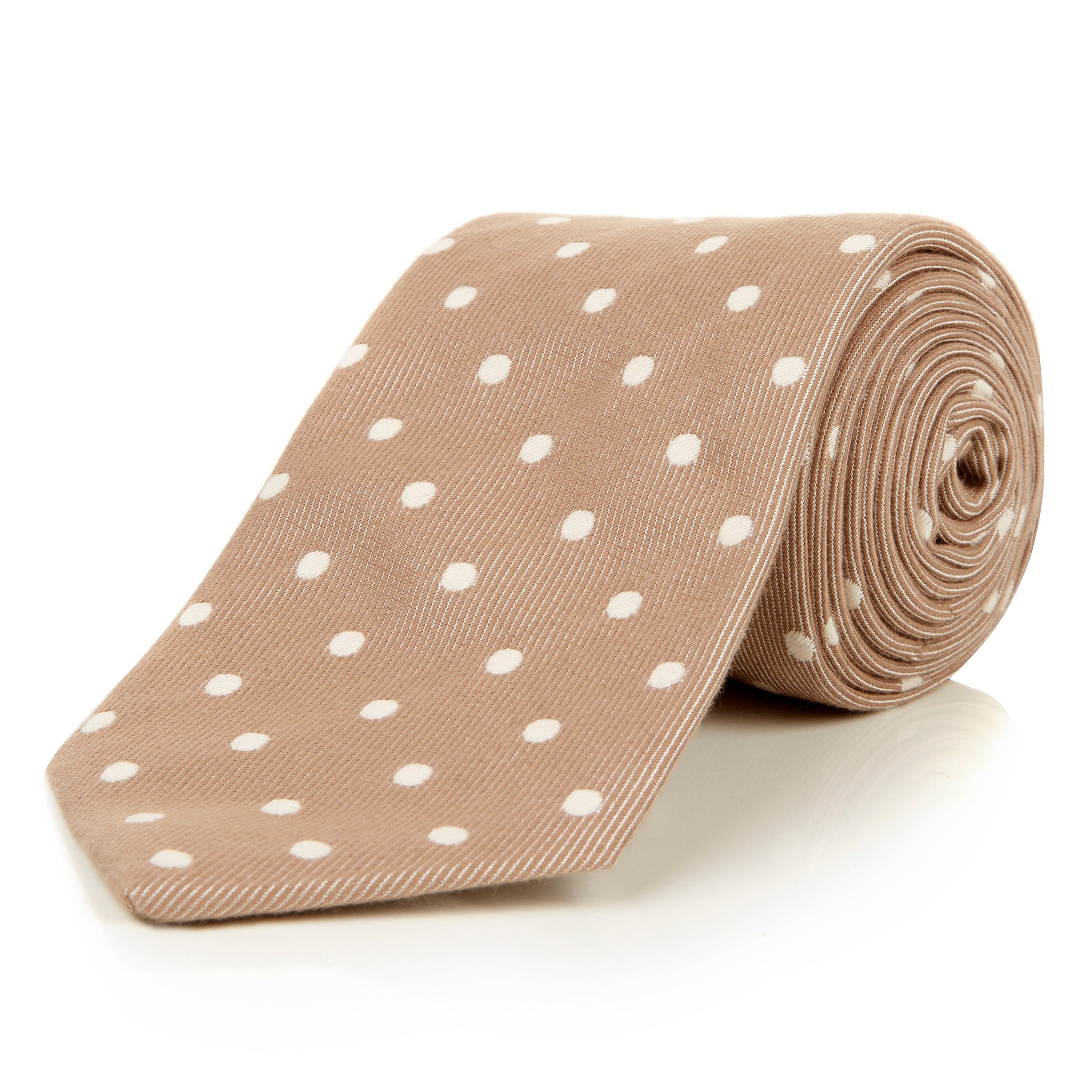 Ede & Ravenscroft | Beige diagonal spot tie